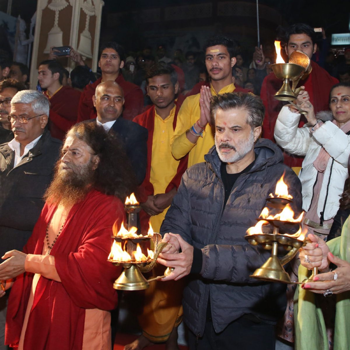 Anil Kapoor and David Dhawan Celebrated New Year in Parmarth Ashram ...